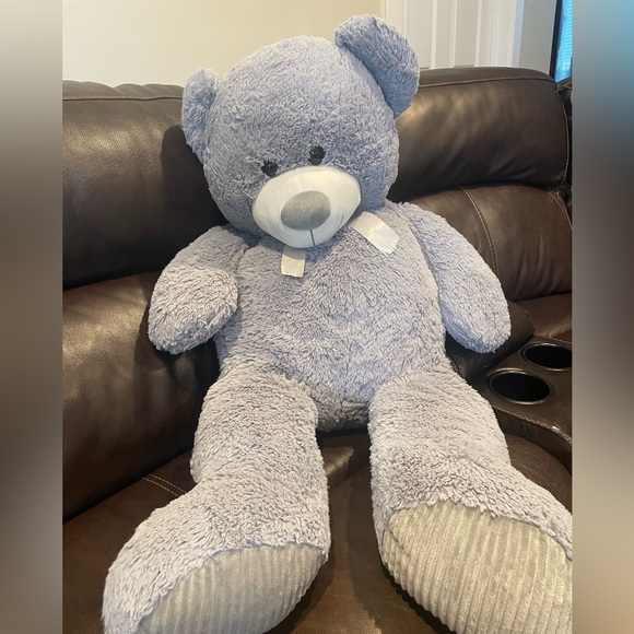 unbranded | Toys | Jumbo Plush Cuddle Gray Soft Bear With White Bow 45 ...